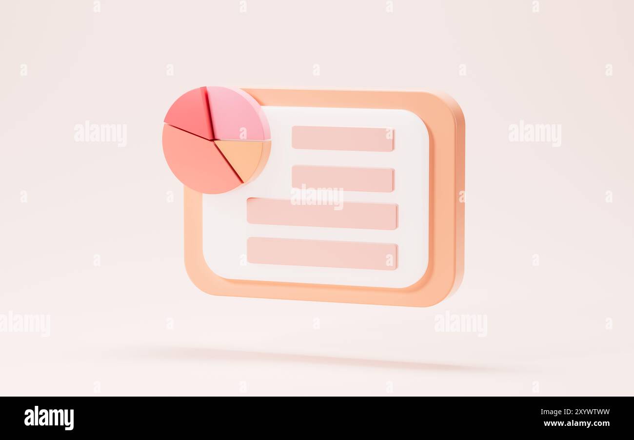 Cartoon financial data chart, bar graph, line chart and pie, 3d ...
