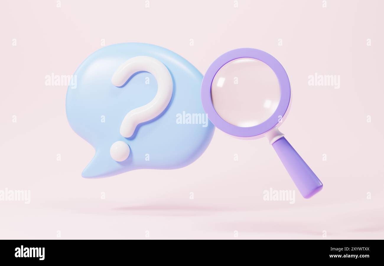 Cartoon Question Mark Faq Problem Solution Symbol Chat Symbol 3d Rendering 3d Illustration