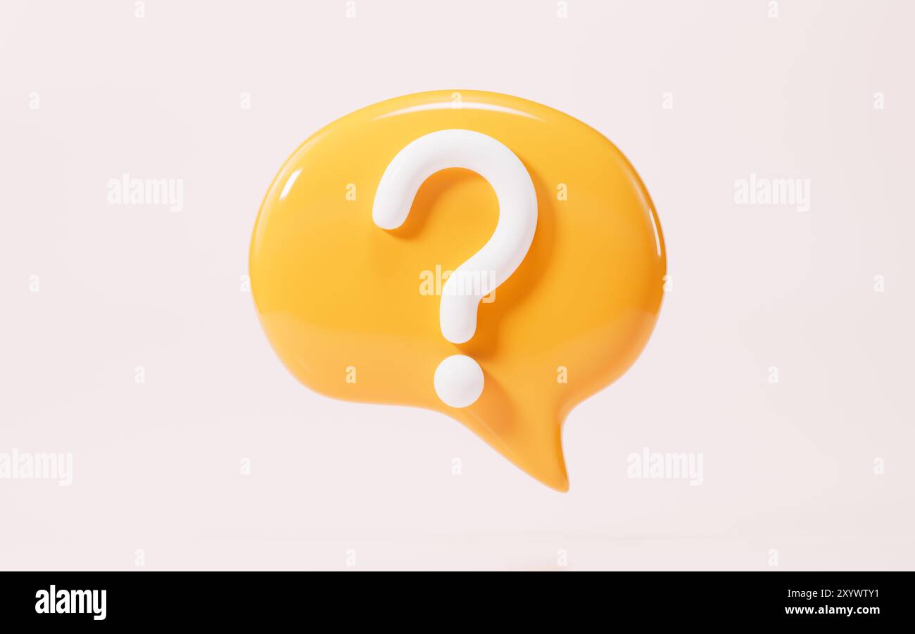 Question mark with bubble chat 3d rendering hi-res stock photography ...