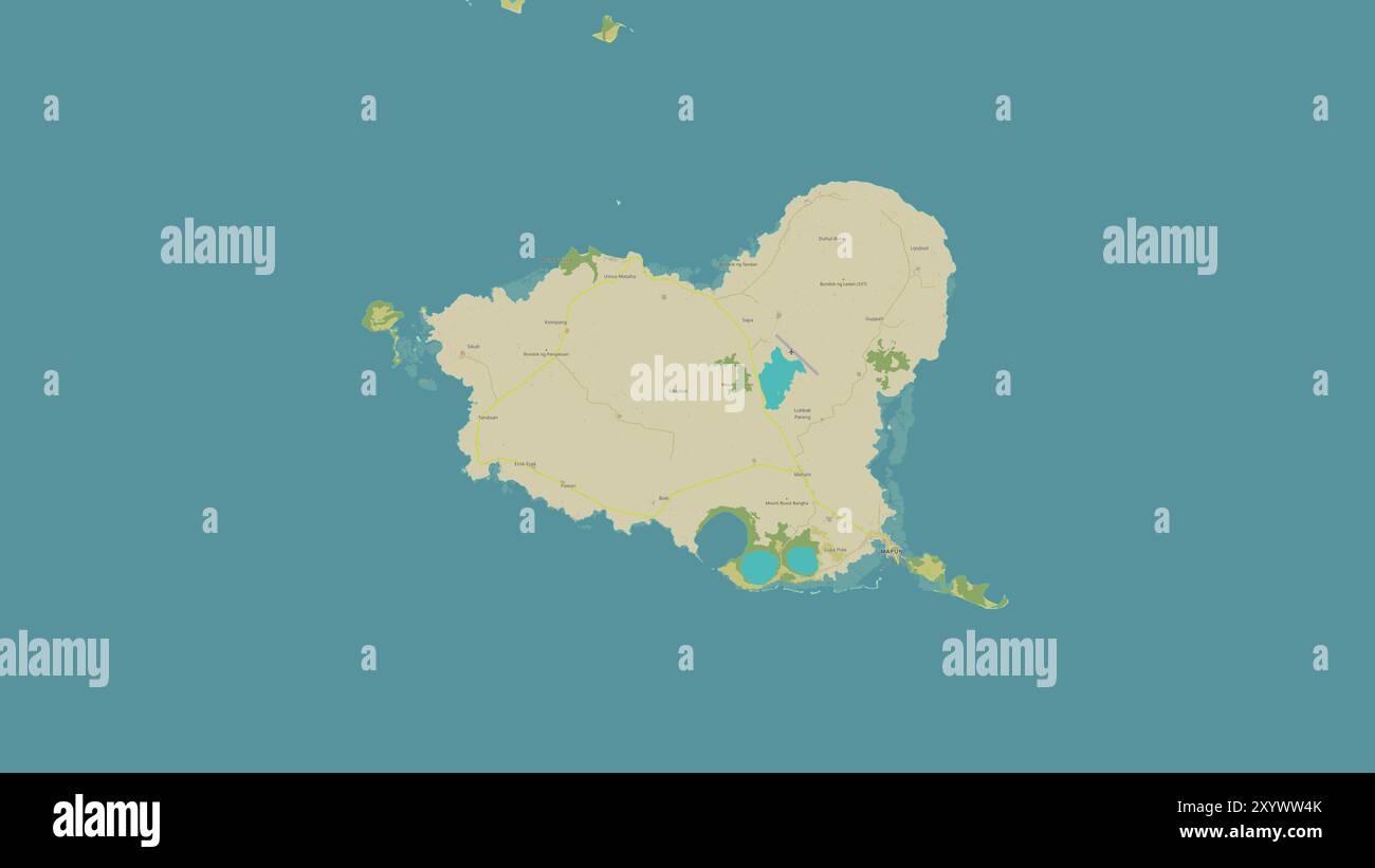 Cagayan Sulu Island in the Sulu Sea on a topographic, OSM Humanitarian style map Stock Photo - Alamy