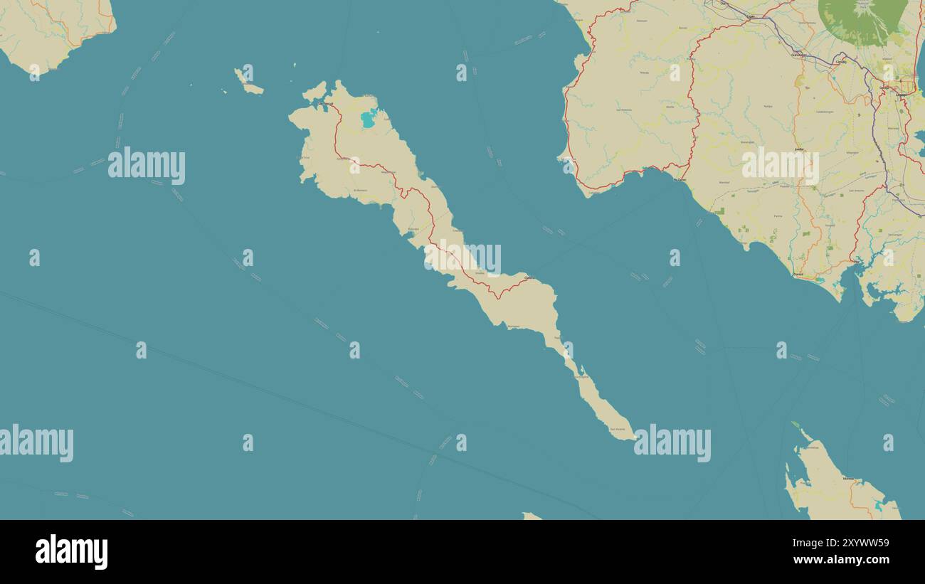 Burias Island in the Philippine Sea on a topographic, OSM Humanitarian ...
