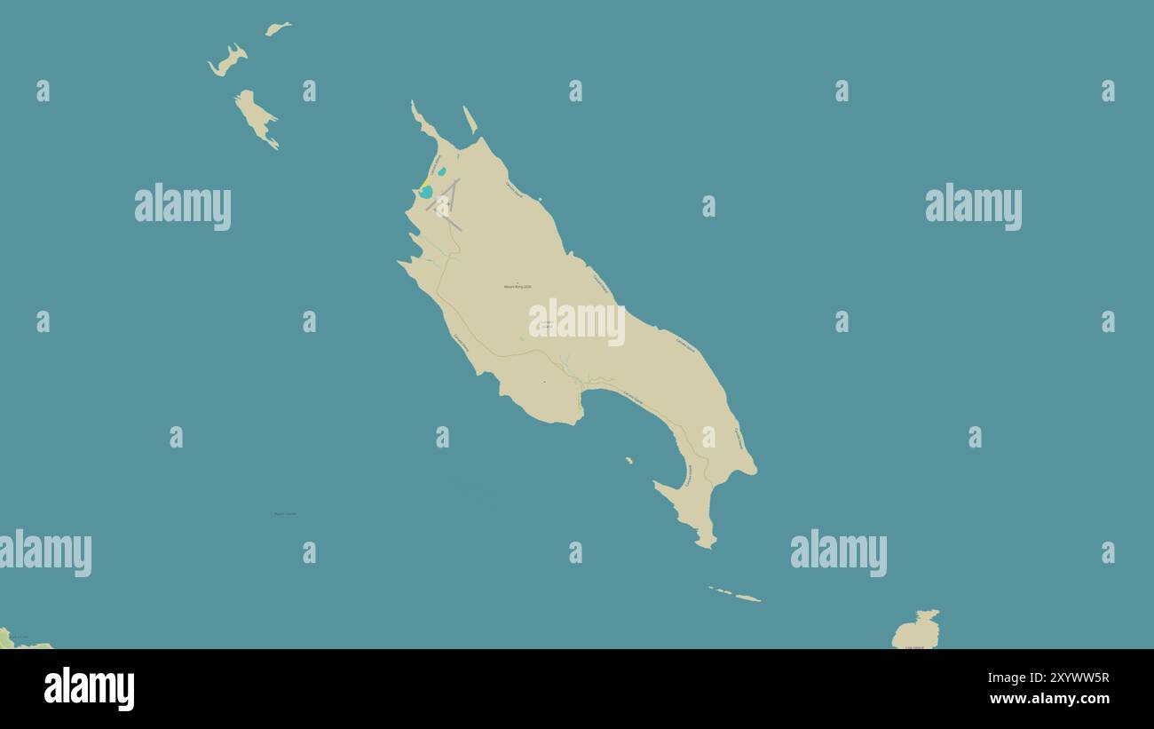 Carcass Island in the South Atlantic Ocean on a topographic, OSM ...