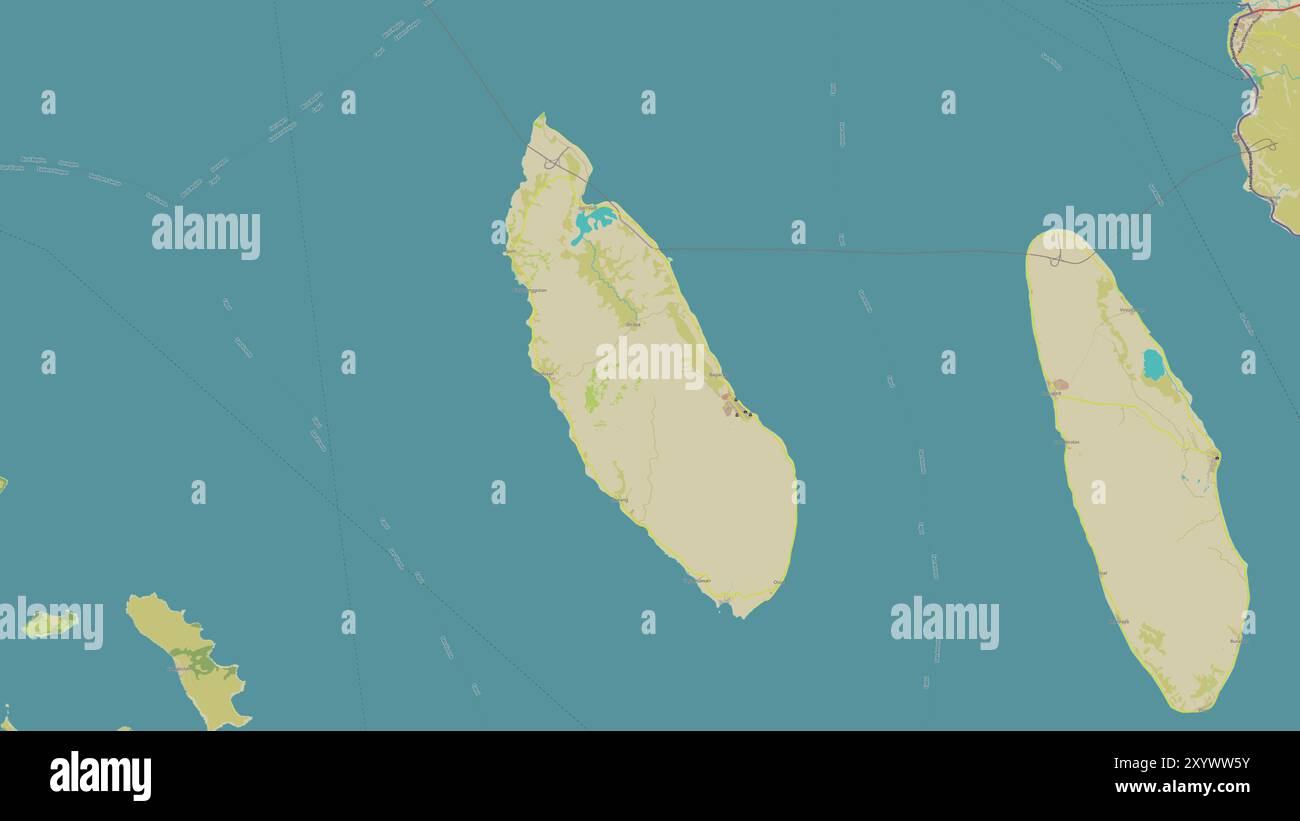 Capul Island in the Philippine Sea on a topographic, OSM Humanitarian style map Stock Photo - Alamy