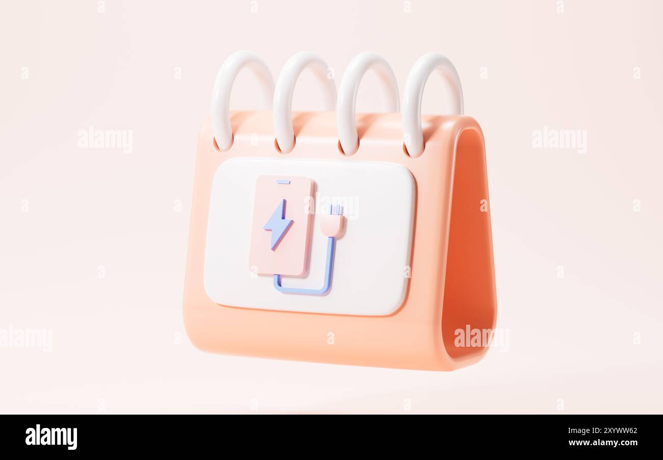 Cartoon battery charger mark, 3d rendering. 3d illustration Stock Photo ...