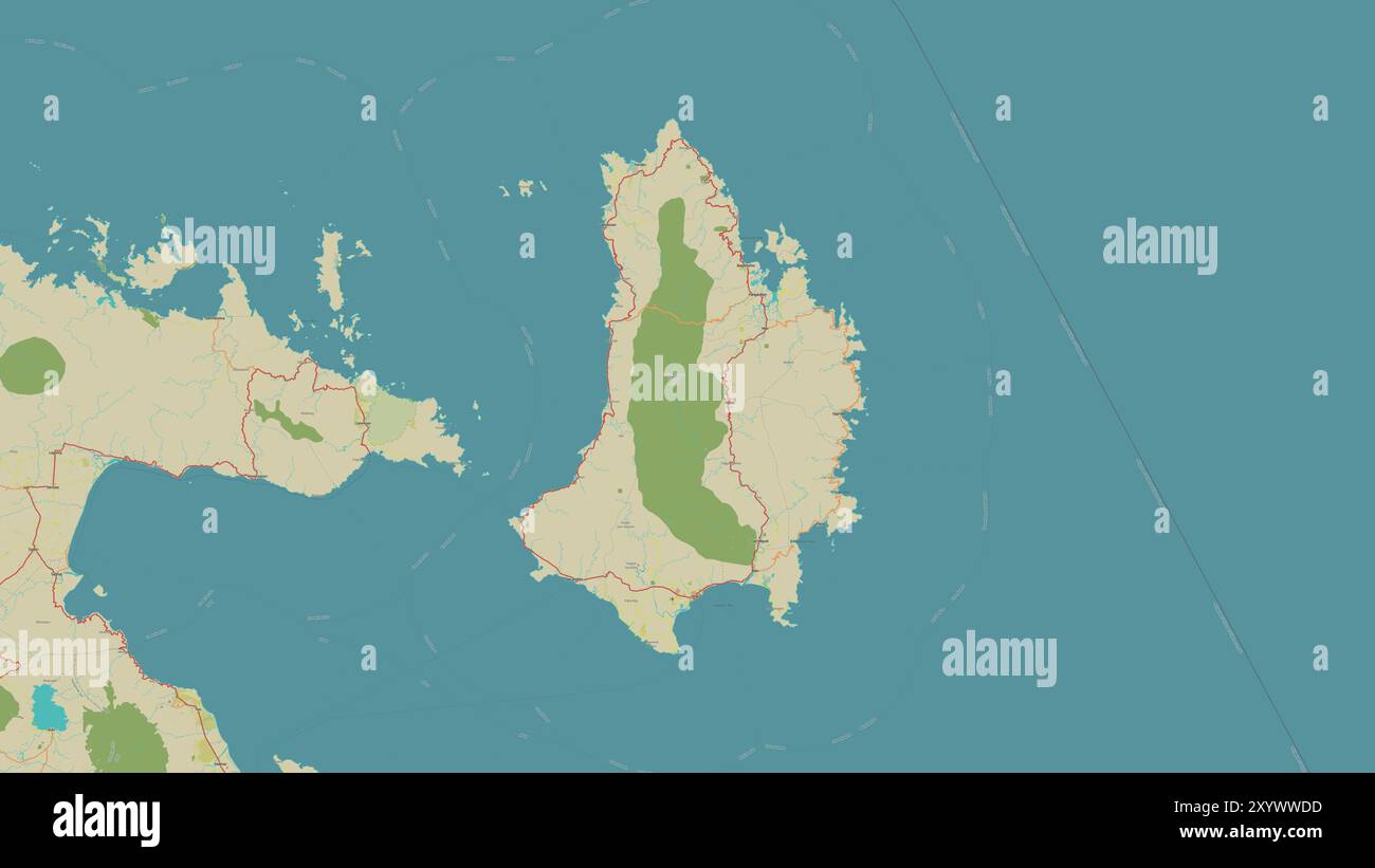 Cataduanes Island in the Philippine Sea on a topographic, OSM Humanitarian style map Stock Photo ...