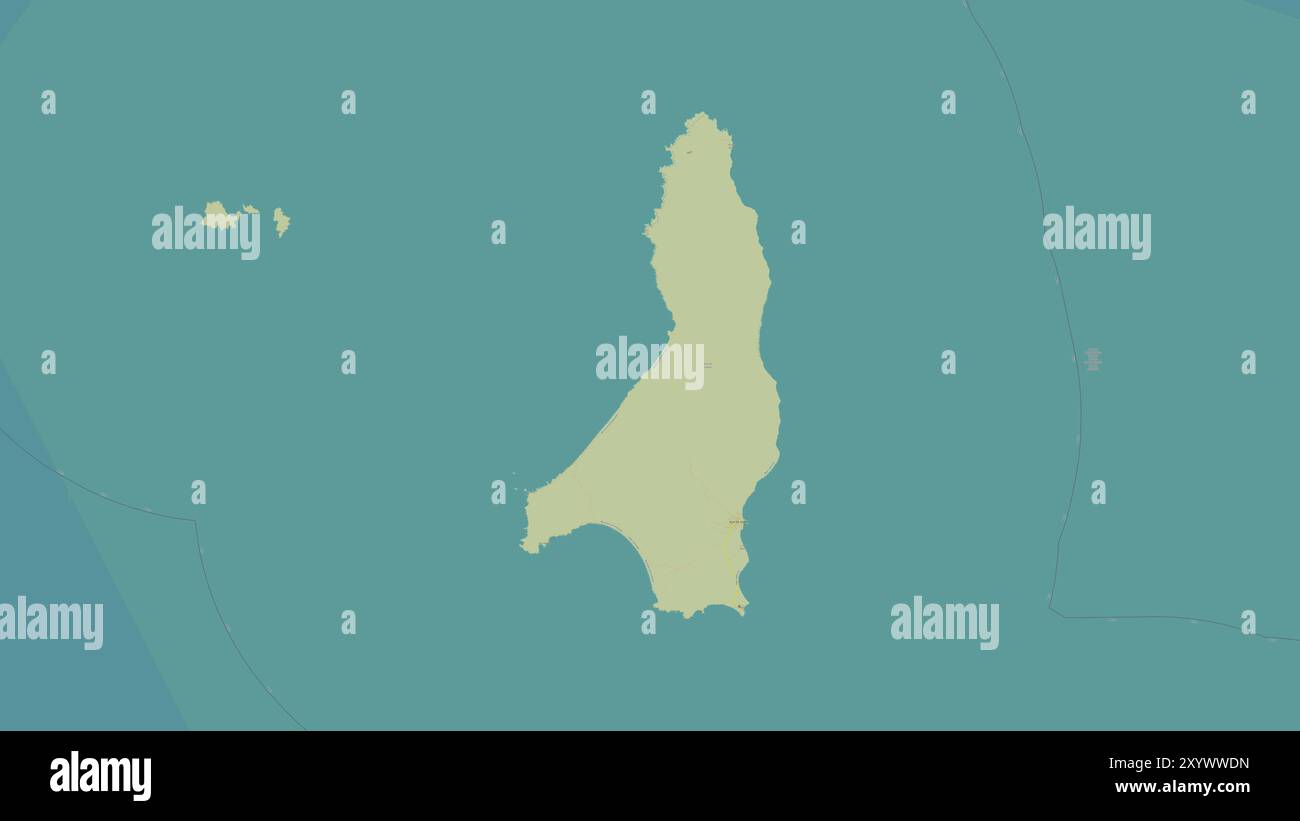 Cedros Island in the North Pacific Ocean on a topographic, OSM ...