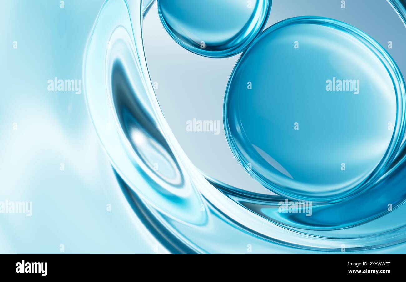 Abstract transparent glass spheres, 3d rendering. 3d illustration Stock ...