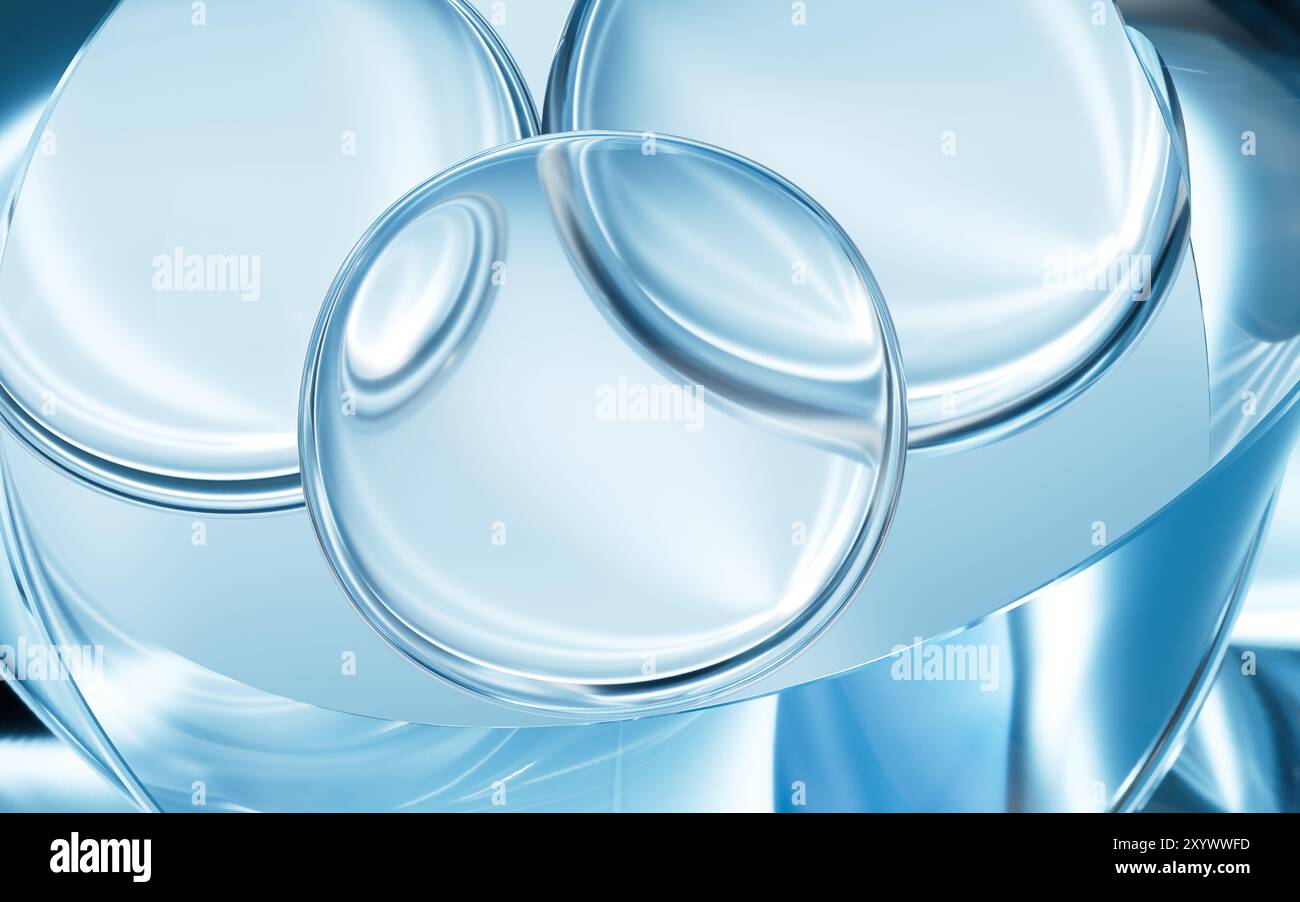 Abstract transparent glass spheres, 3d rendering. 3d illustration Stock ...
