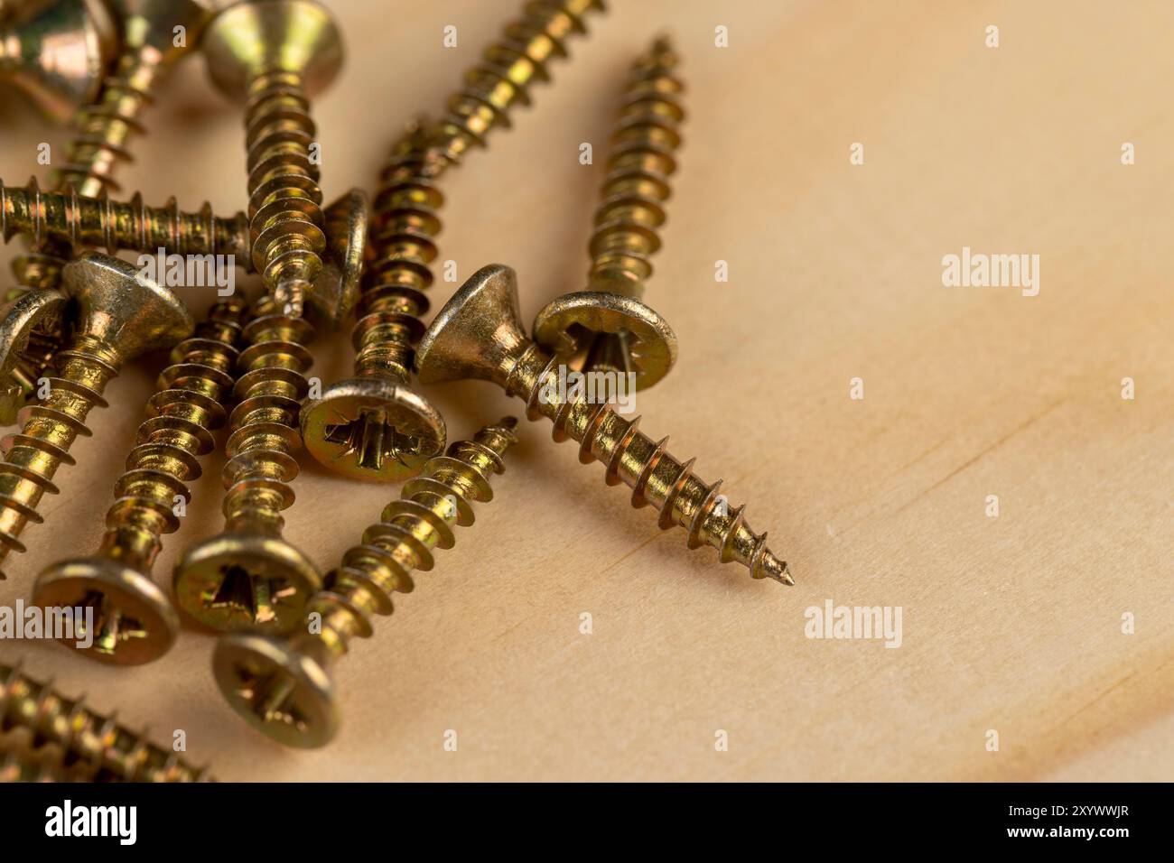 screws for work with wood, yellow metal self tapping screws for fixing ...