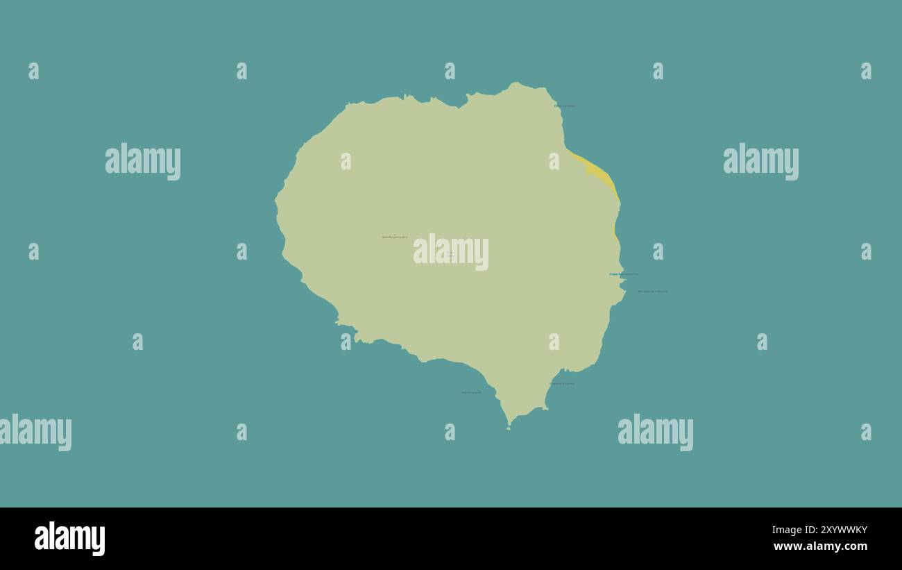 Ile aux Cochons in the Indian Ocean on a topographic, OSM Humanitarian ...