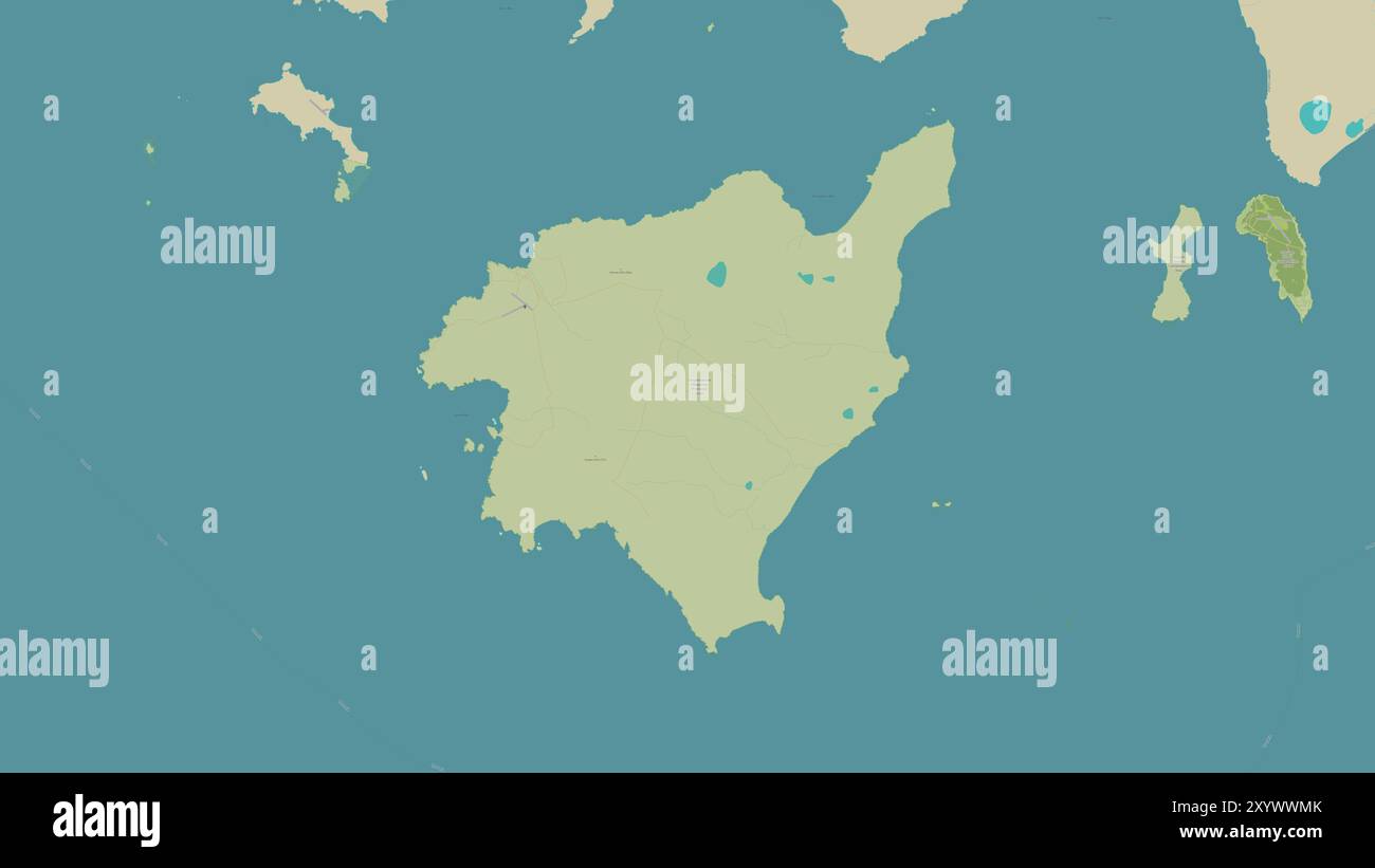 Clarke Island in the Bass Strait on a topographic, OSM Humanitarian ...