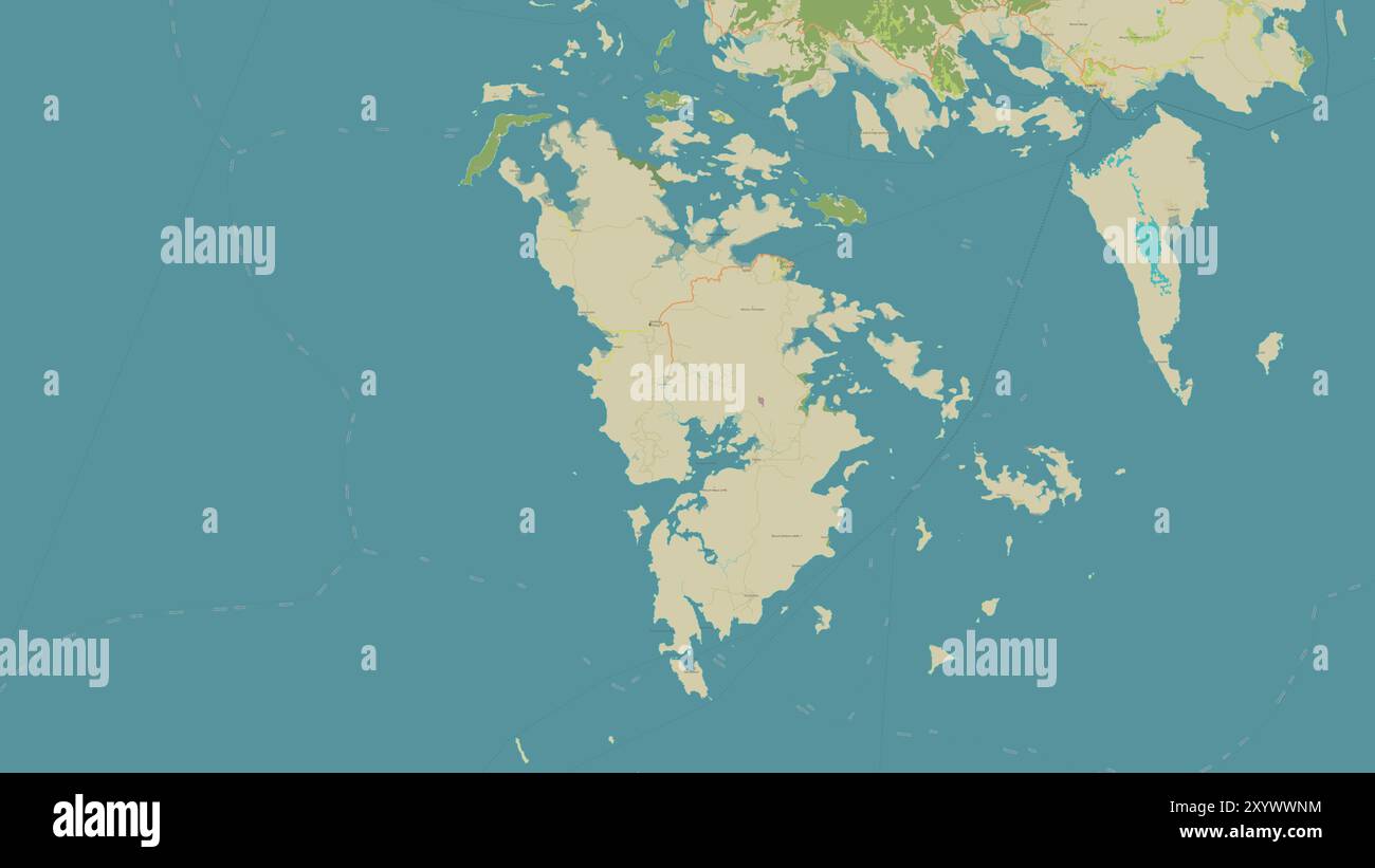 Culion Island in the Sulu Sea on a topographic, OSM Humanitarian style ...