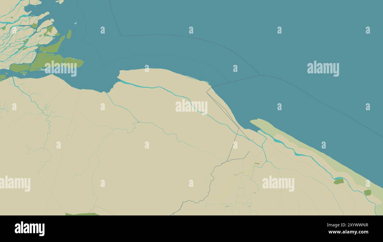 Isla Corocoro in the North Atlantic Ocean on a topographic, OSM ...