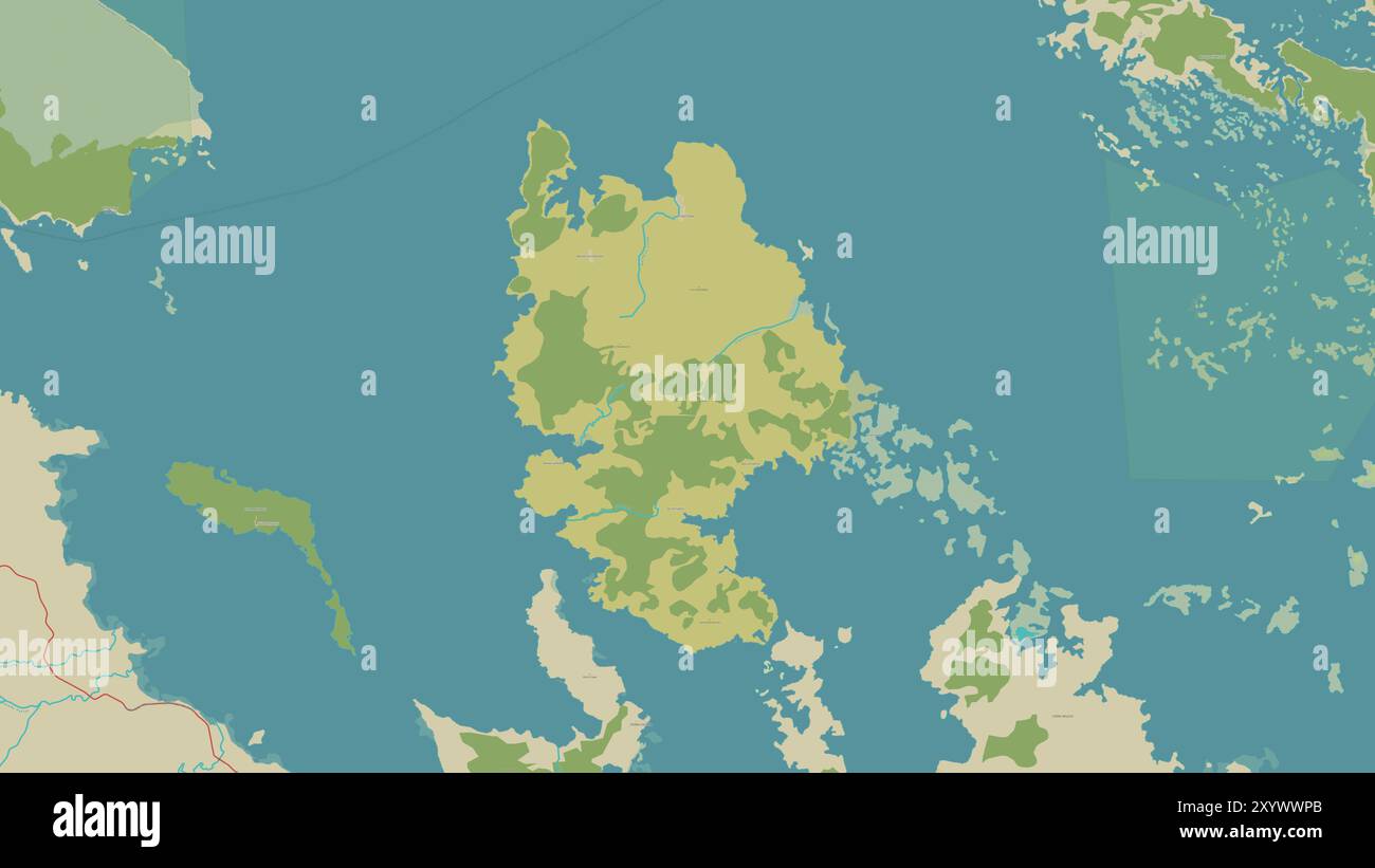 Isla Cristobal in the Caribbean Sea on a topographic, OSM Humanitarian ...