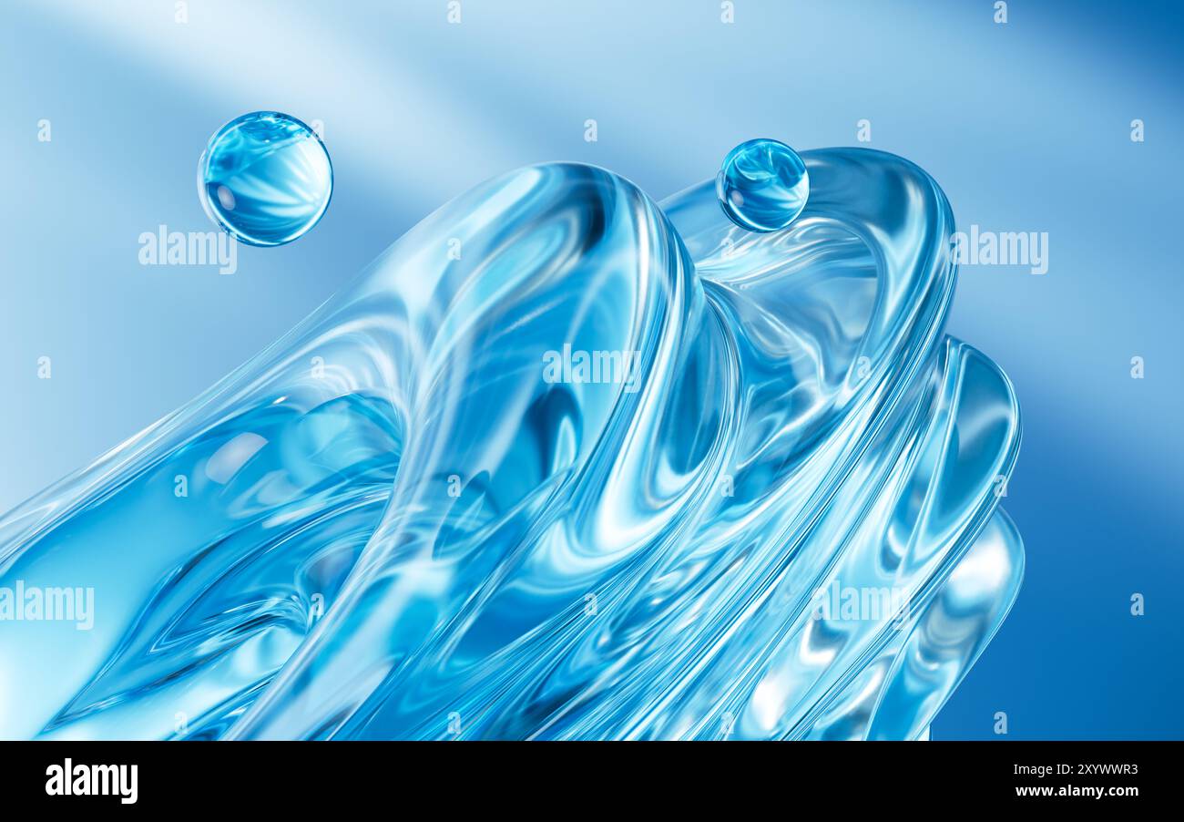 Blue abstract glass texture background, 3d rendering. 3d illustration ...