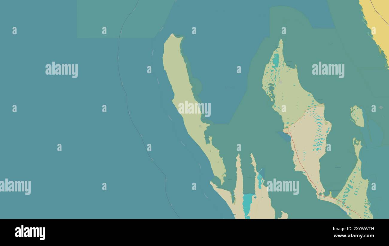 Dirk Hartog Island in the Indian Ocean on a topographic, OSM ...