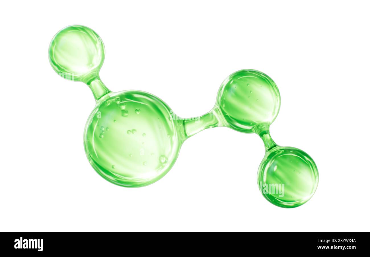 Green abstract spheres, green molecules, 3d rendering. 3d illustration ...