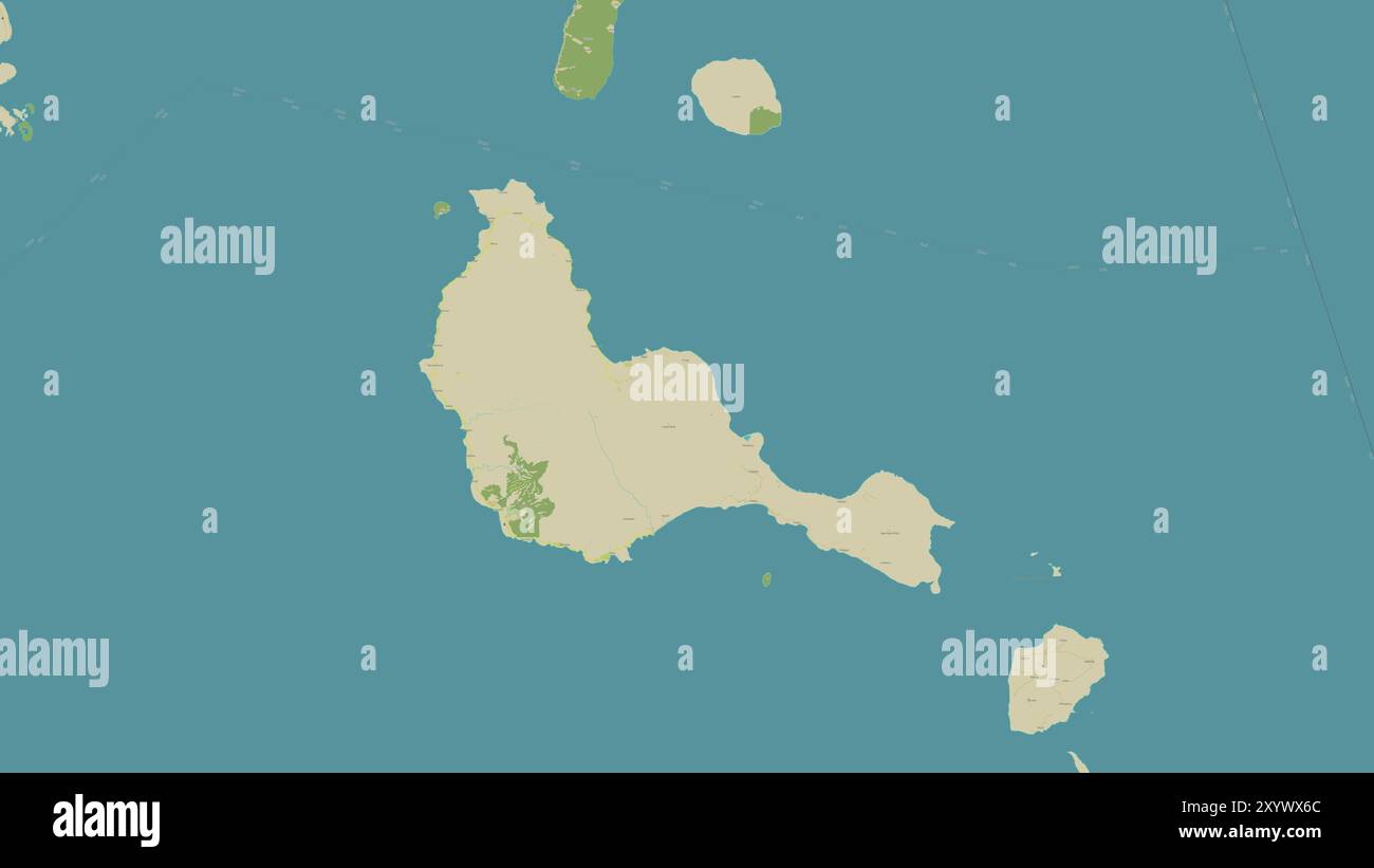 Epi Island in the Coral Sea on a topographic, OSM Humanitarian style ...