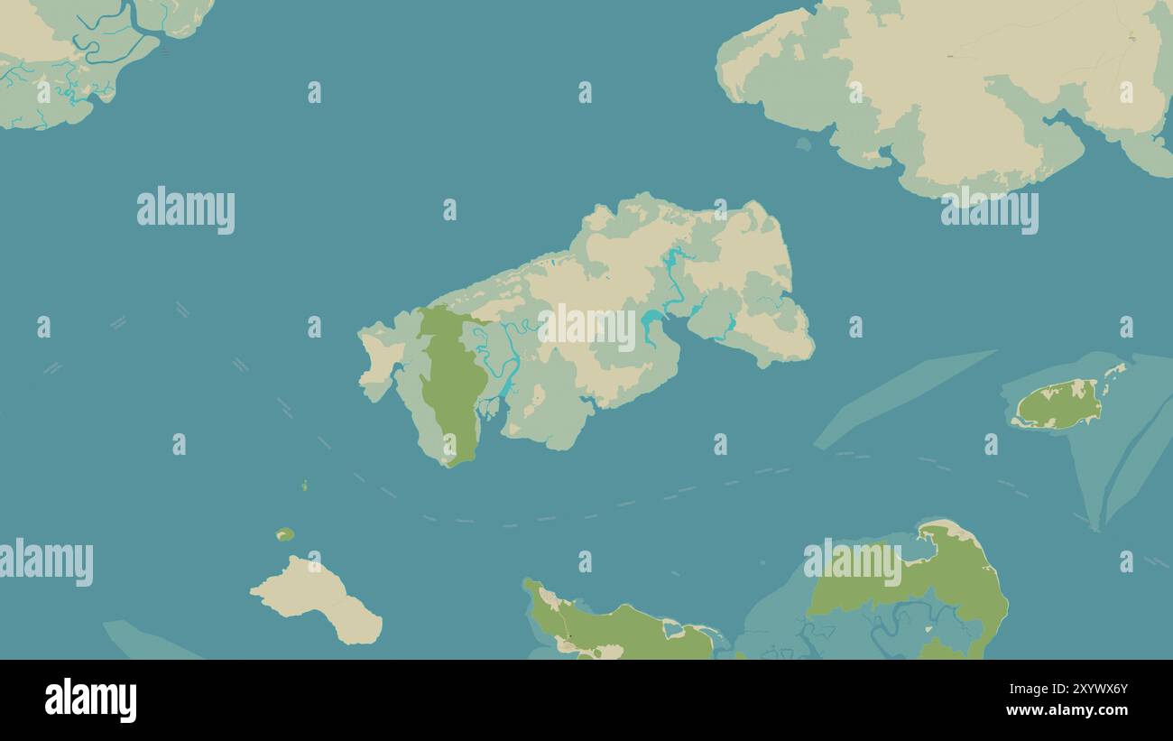 Ilha Enu in the North Atlantic Ocean on a topographic, OSM Humanitarian ...