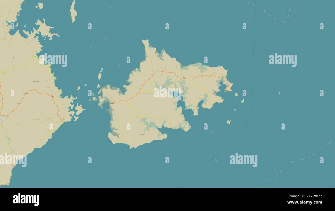 Dumaran Island in the Sulu Sea on a topographic, OSM Humanitarian style map Stock Photo - Alamy