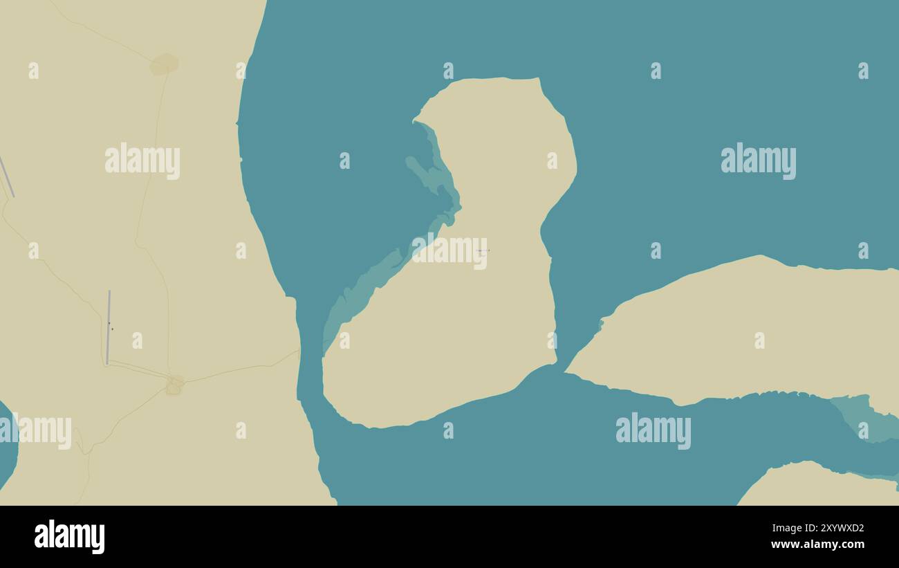 Eruya Island in the Red Sea on a topographic, OSM Humanitarian style ...