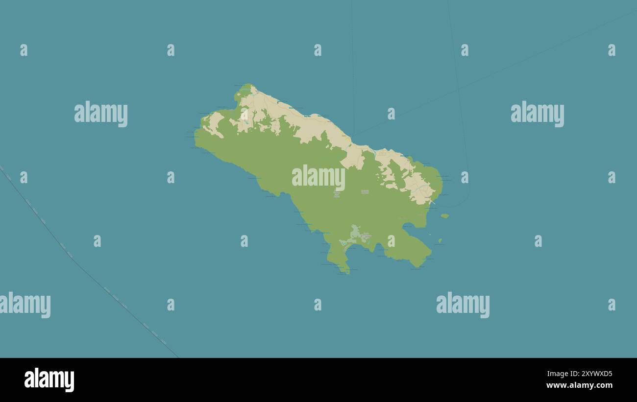 Pulau Enggano in the Indian Ocean on a topographic, OSM Humanitarian ...