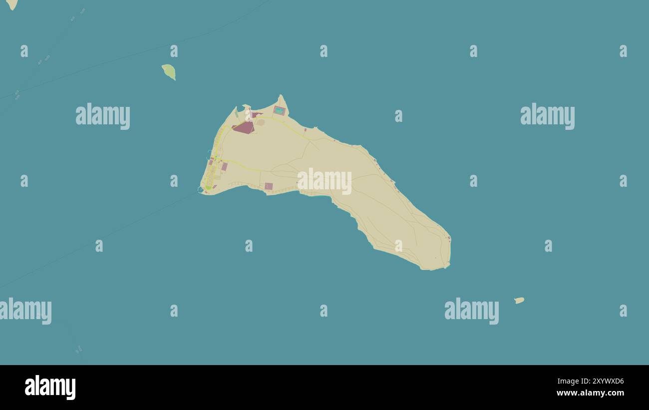 Failaka Island in the Persian Gulf on a topographic, OSM Humanitarian ...