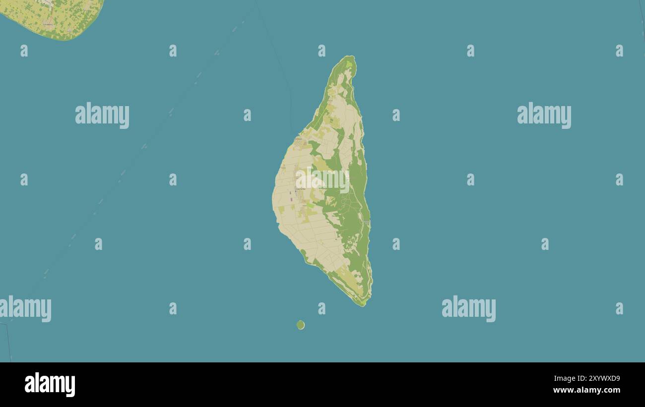 'Eua Island in the South Pacific Ocean on a topographic, OSM ...