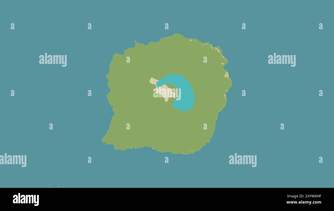 Gaua Island in the Coral Sea on a topographic, OSM Humanitarian style ...