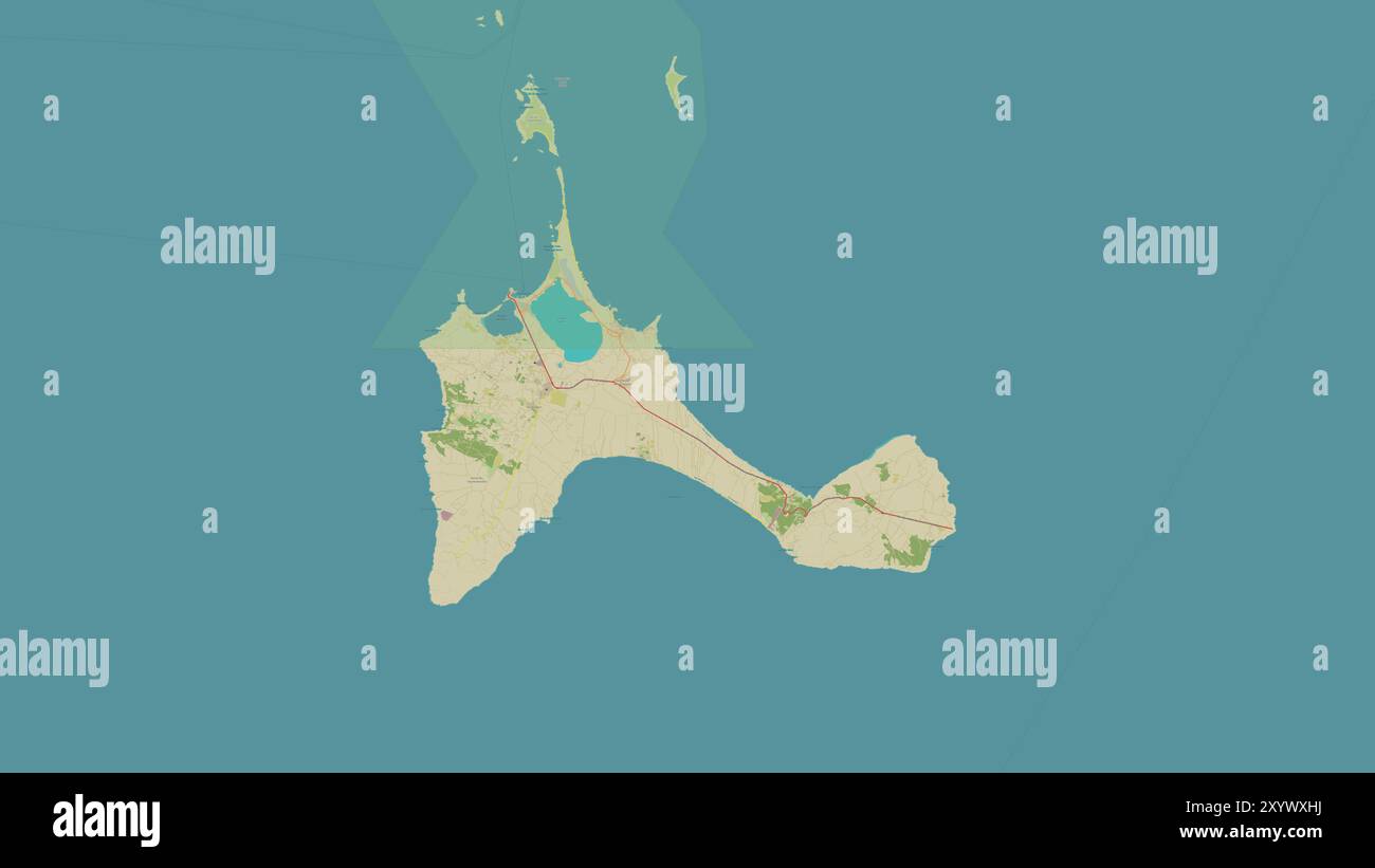 Formentera Island in the Balearic (Iberian Sea) on a topographic, OSM ...