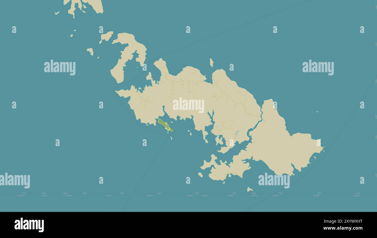 Florida Island in the Solomon Sea on a topographic, OSM Humanitarian ...