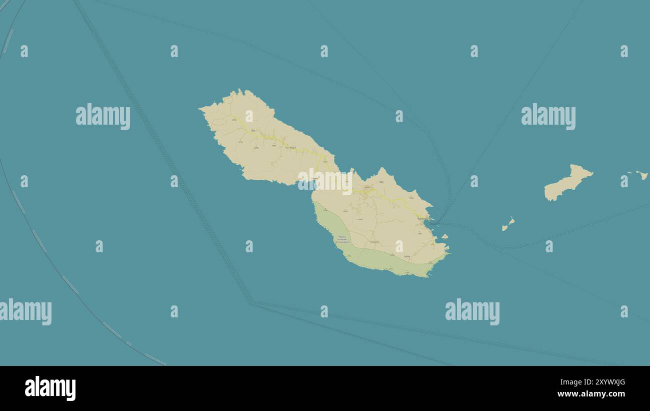 Folegandros Island in the Aegean Sea on a topographic, OSM Humanitarian ...