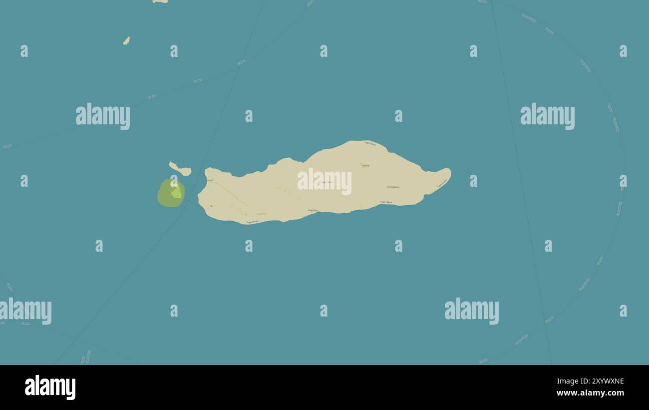 Fuga Island in the South China Sea on a topographic, OSM Humanitarian ...