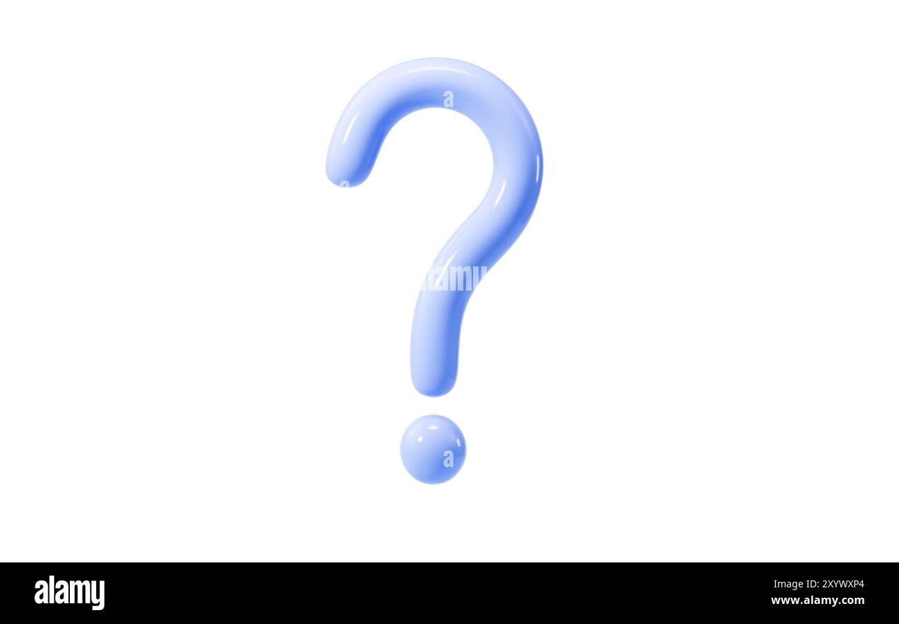 Cartoon question mark, faq problem solution symbol, 3d rendering. 3d illustration Stock Photo ...