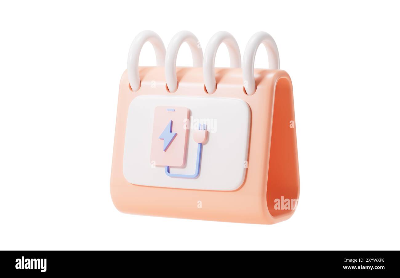 Cartoon battery charger mark, 3d rendering. 3d illustration Stock Photo ...