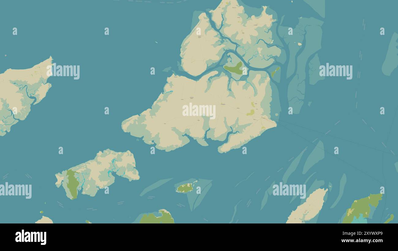 Ilha Formosa in the North Atlantic Ocean on a topographic, OSM ...