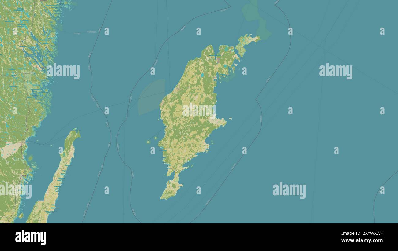 Gotland Island in the Baltic Sea on a topographic, OSM Humanitarian ...
