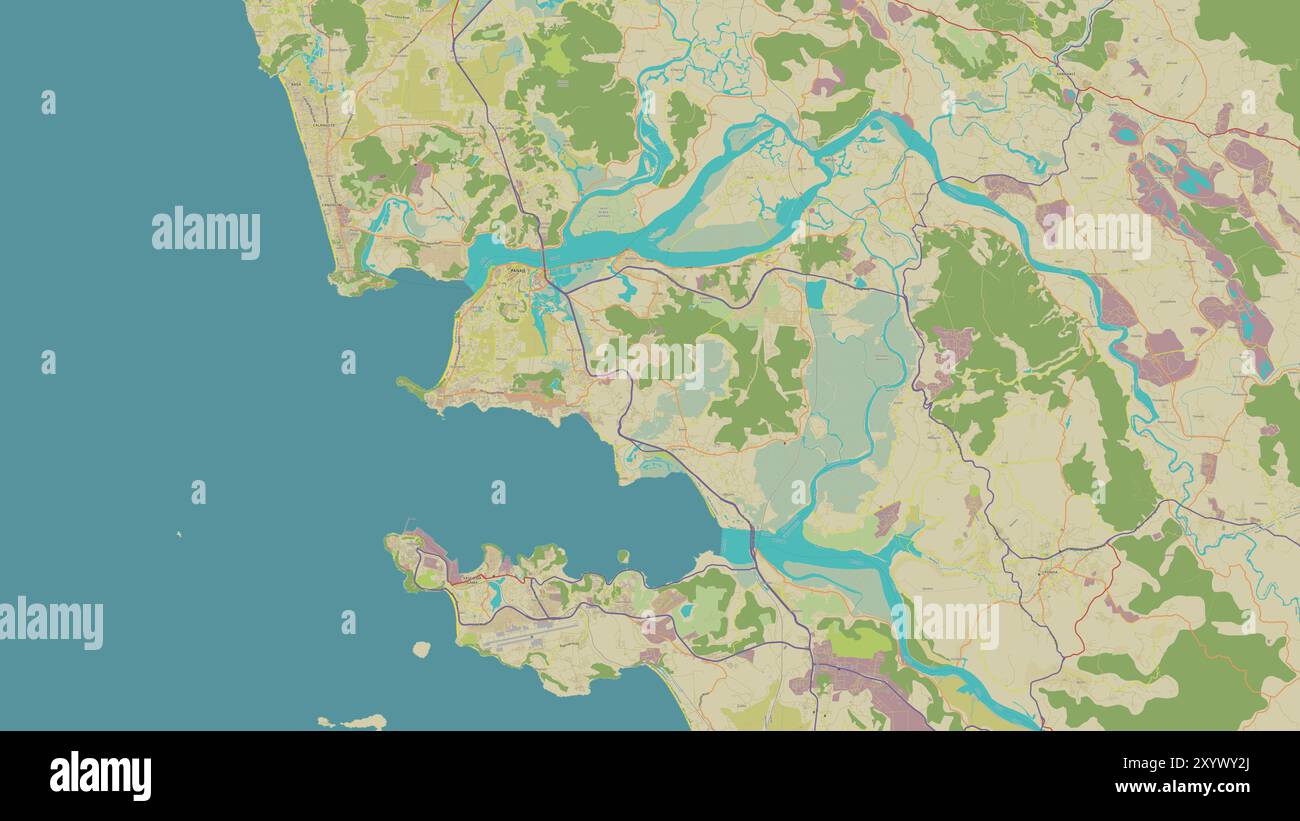 Goa Island in the Arabian Sea on a topographic, OSM Humanitarian style ...