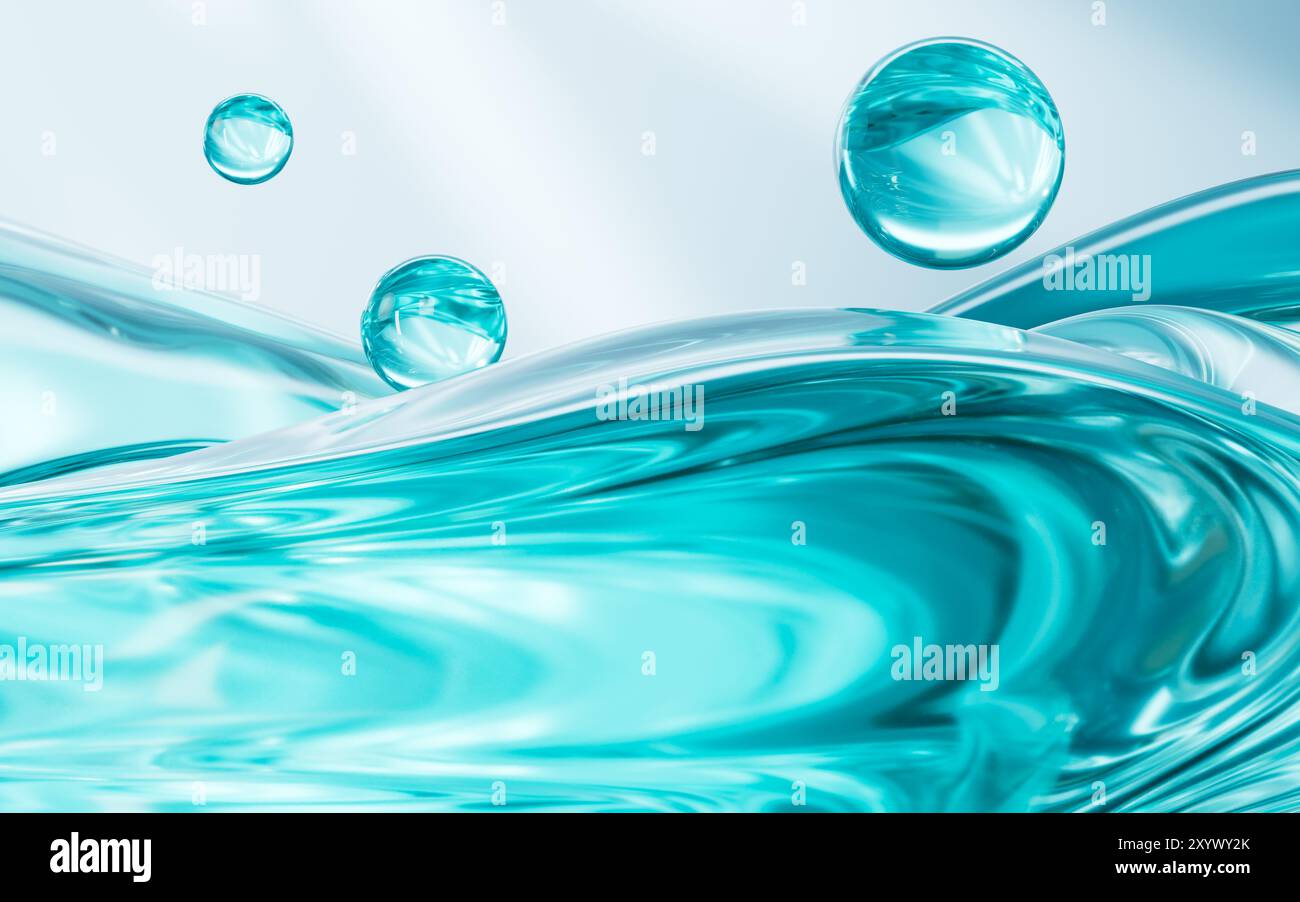 Cyan abstract glass texture background, 3d rendering. 3d illustration ...