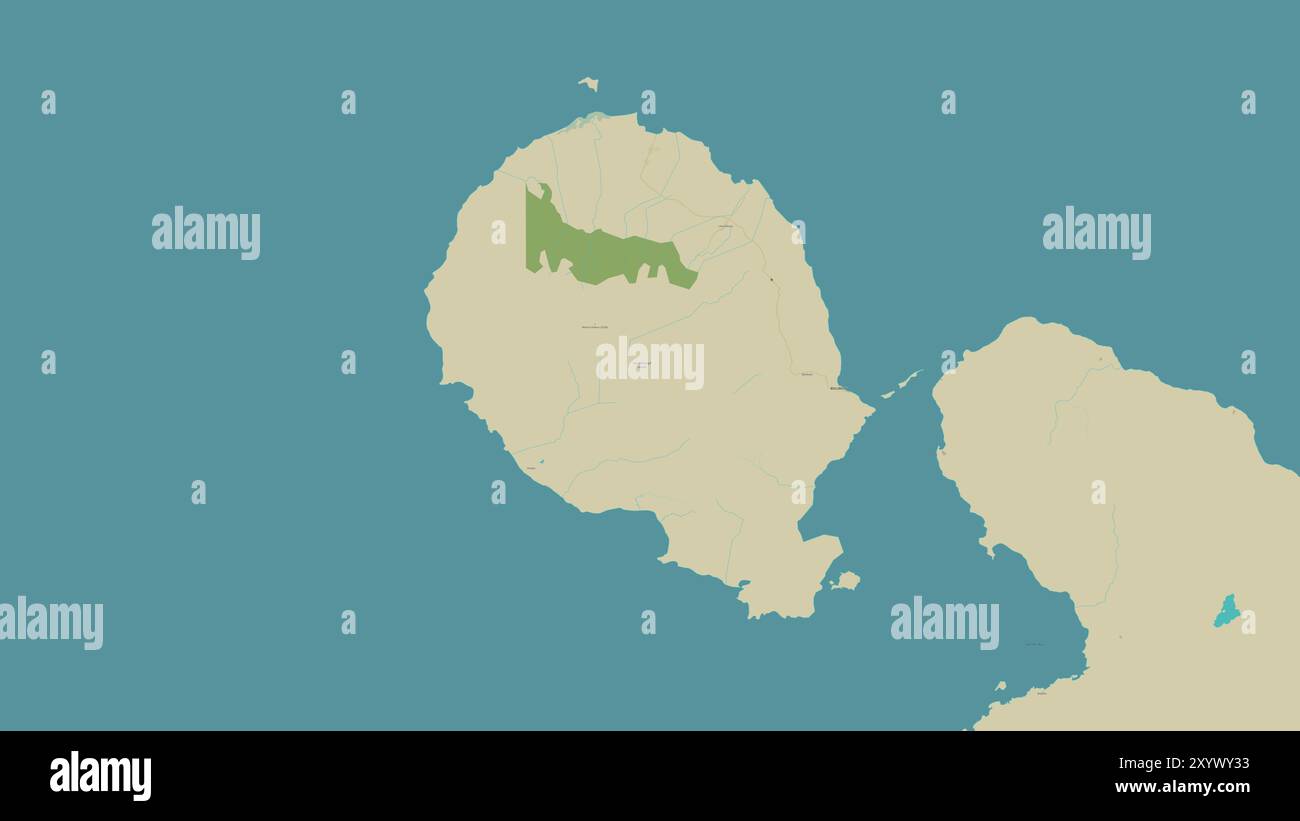 Goodenough Island in the Solomon Sea on a topographic, OSM Humanitarian ...