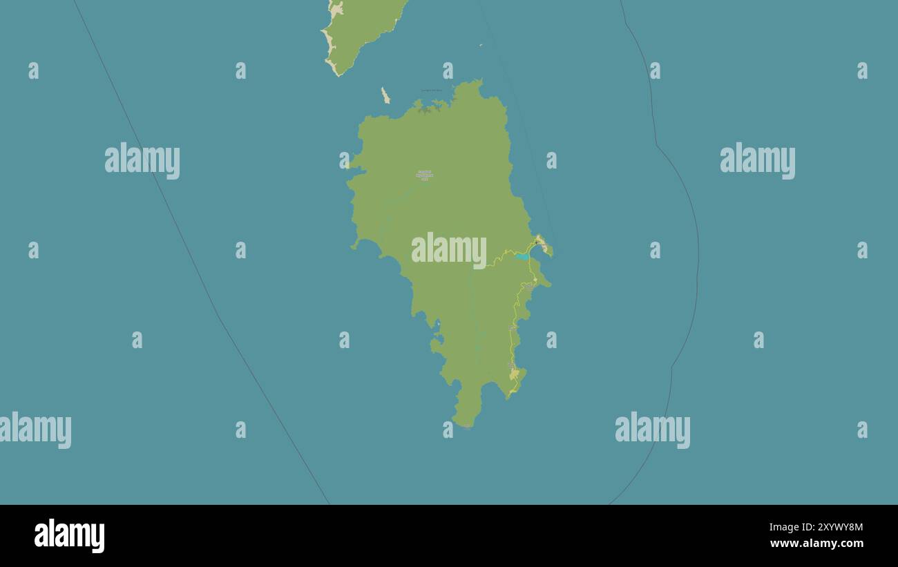 Great Nicobar Island in the Bay of Bengal on a topographic, OSM ...