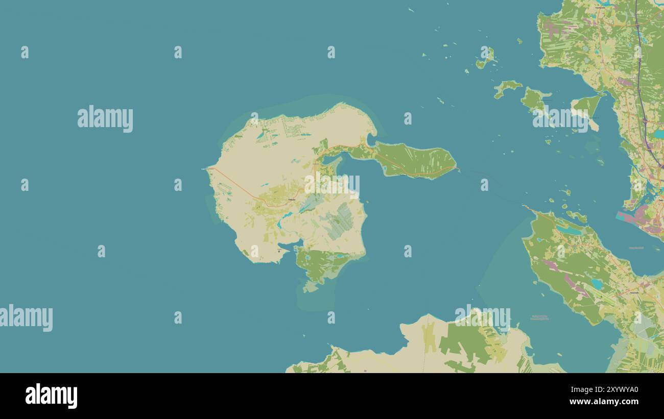 Hailuoto Island in the Gulf of Bothnia on a topographic, OSM ...