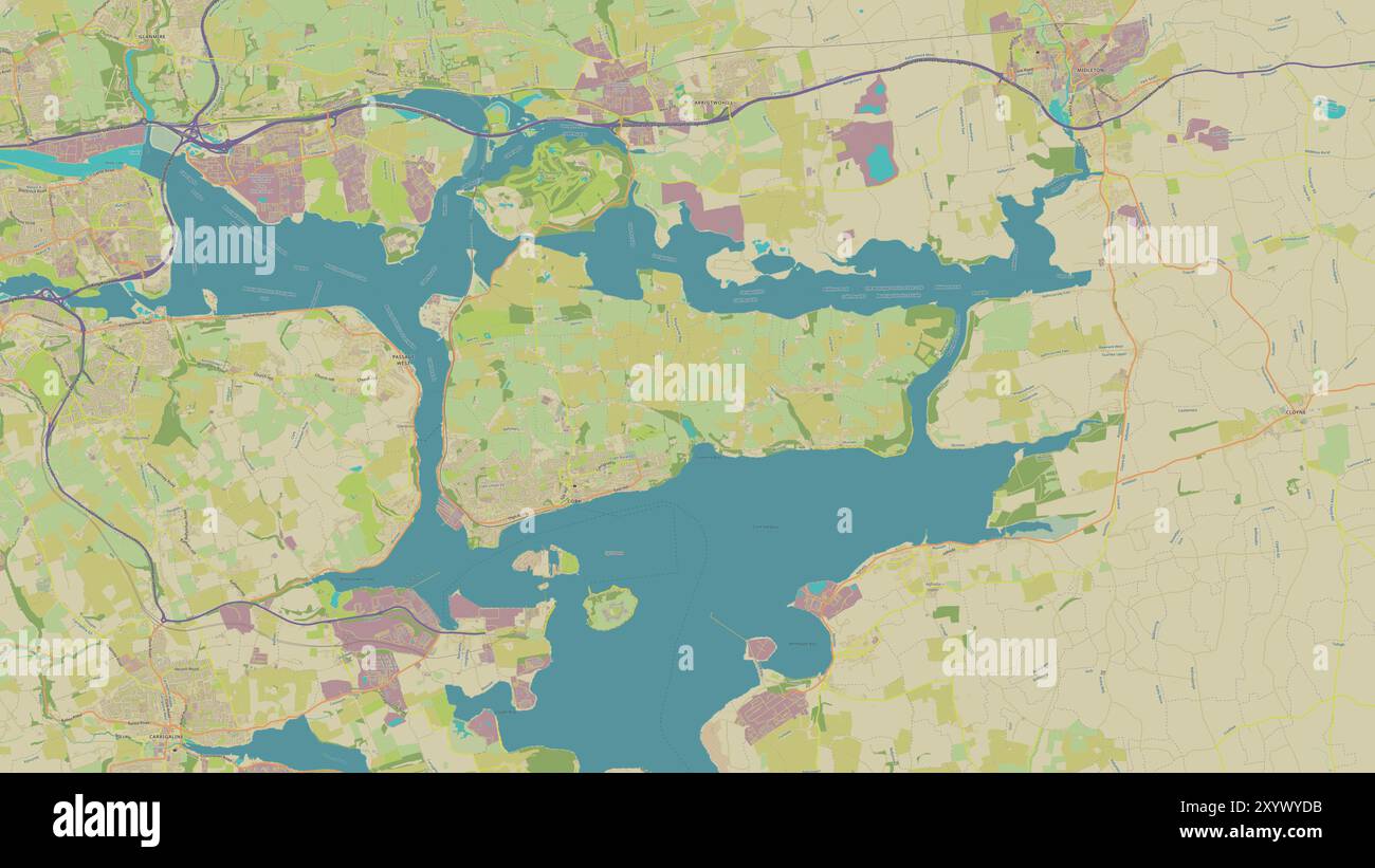 Great Island in the Celtic Sea on a topographic, OSM Humanitarian style ...