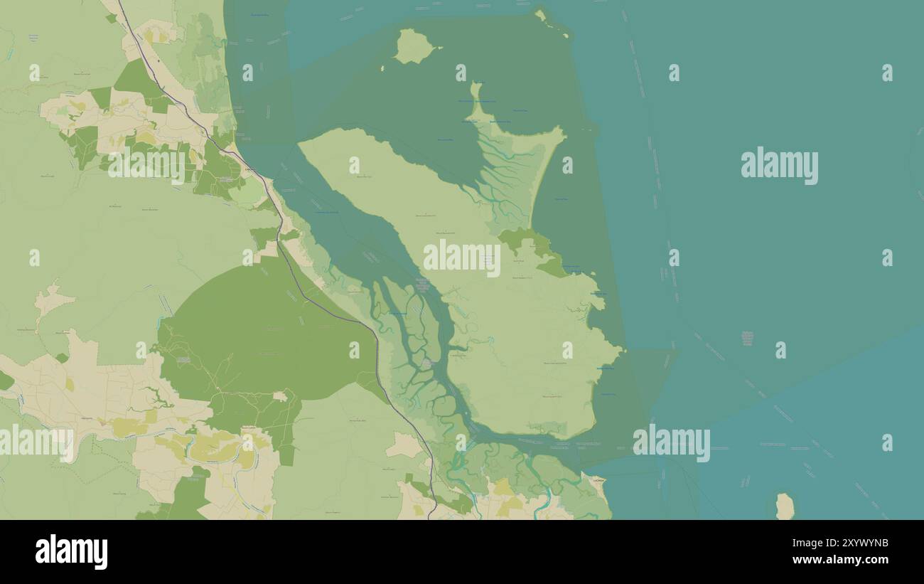 Hinchinbrook National Park Island in the Coral Sea on a topographic ...