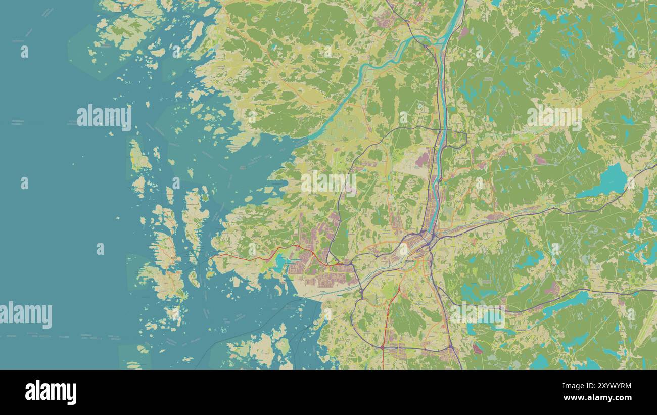 Hisingen Island in the Kattegat on a topographic, OSM Humanitarian ...