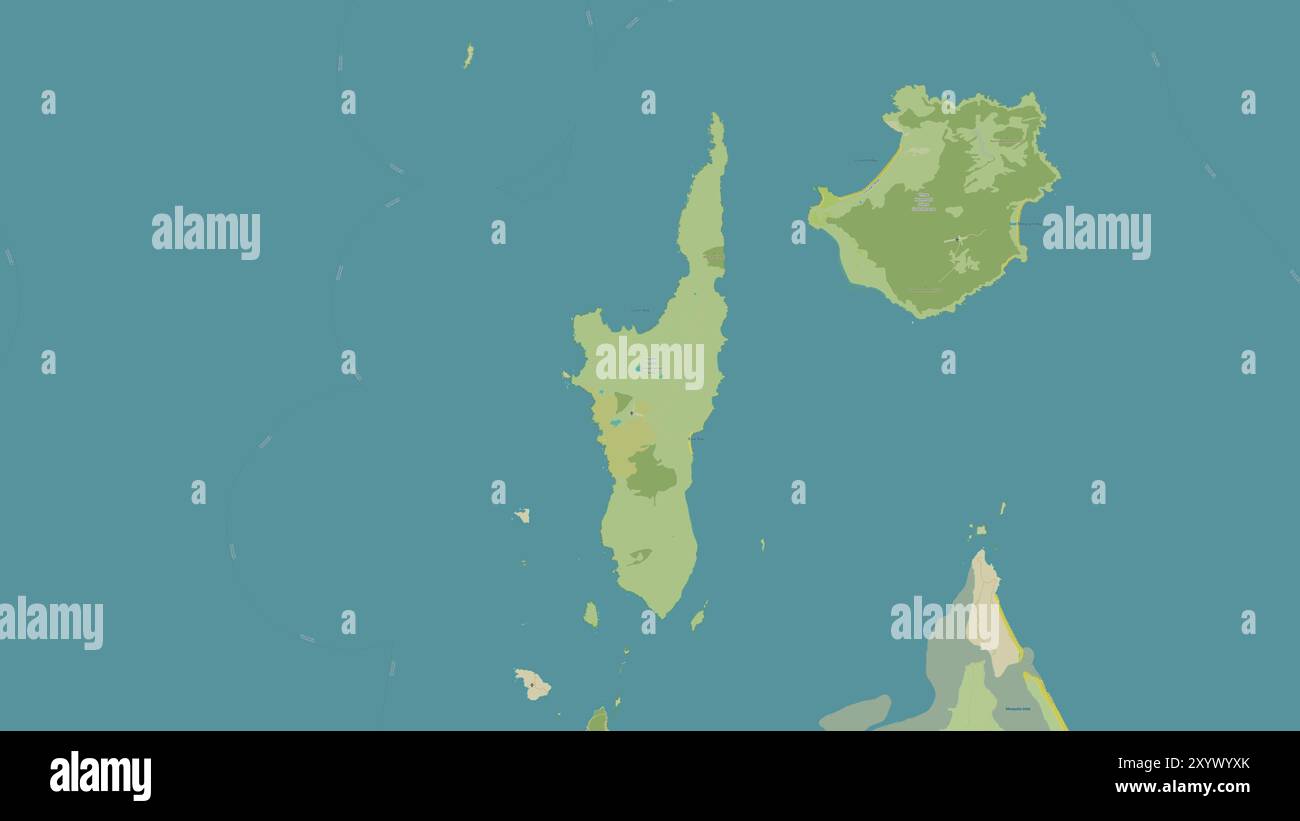 Hunter Island in the Bass Strait on a topographic, OSM Humanitarian ...
