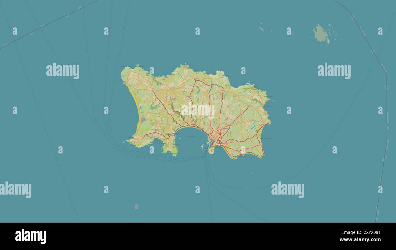 Jersey outline map hi-res stock photography and images - Alamy