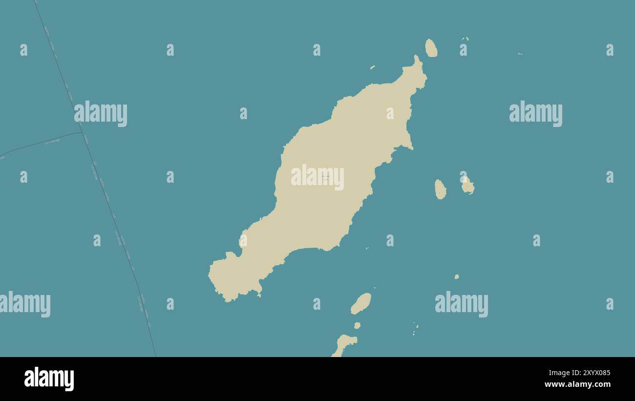 Jazirat al Hanish al Kabir Island in the Red Sea on a topographic, OSM ...