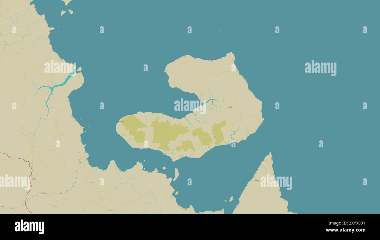 Pulau Jambongan in the Sulu Sea on a topographic, OSM Humanitarian style map Stock Photo - Alamy