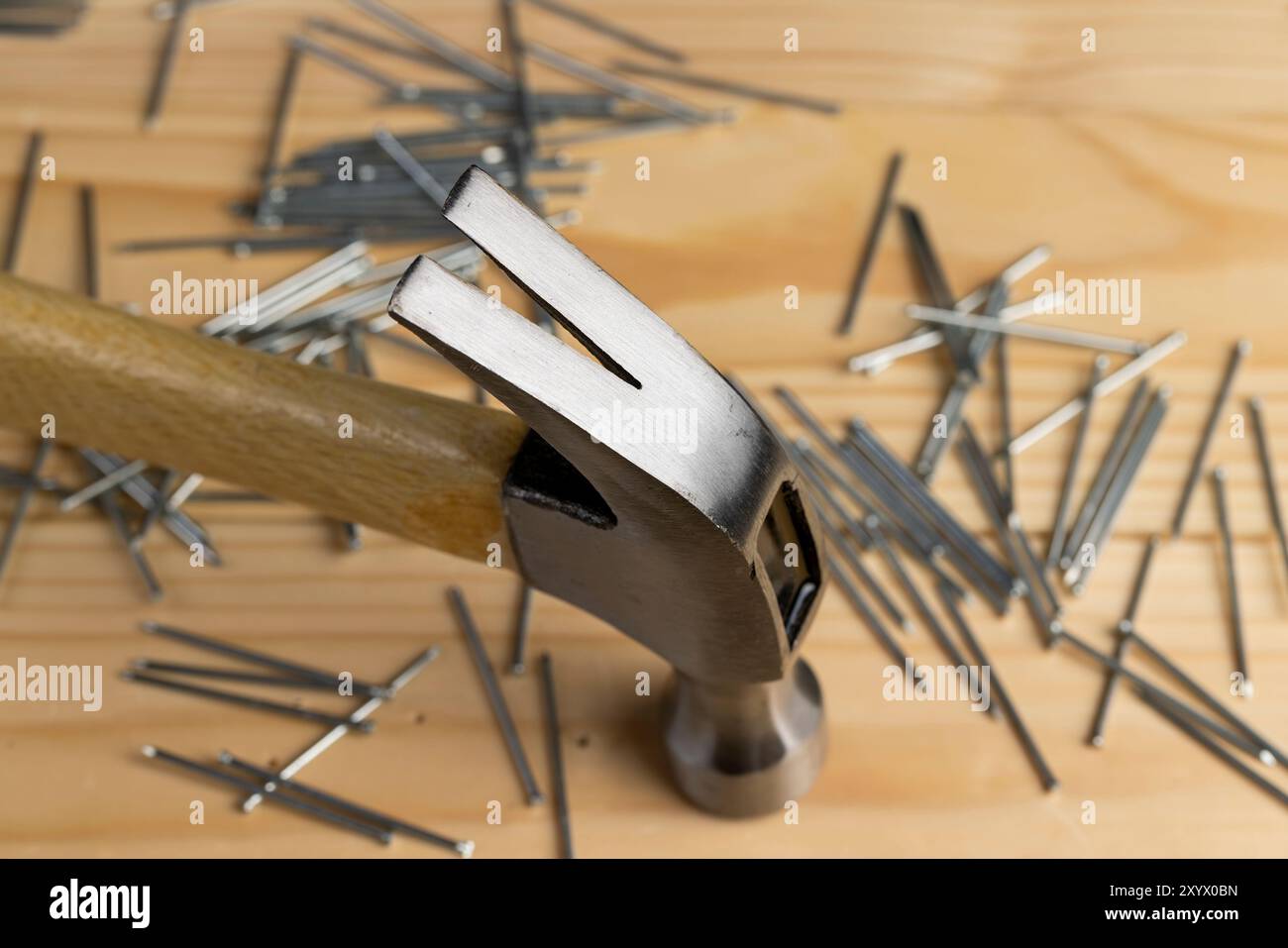 hammer and small galvanized nails for decorative work, nails with small ...